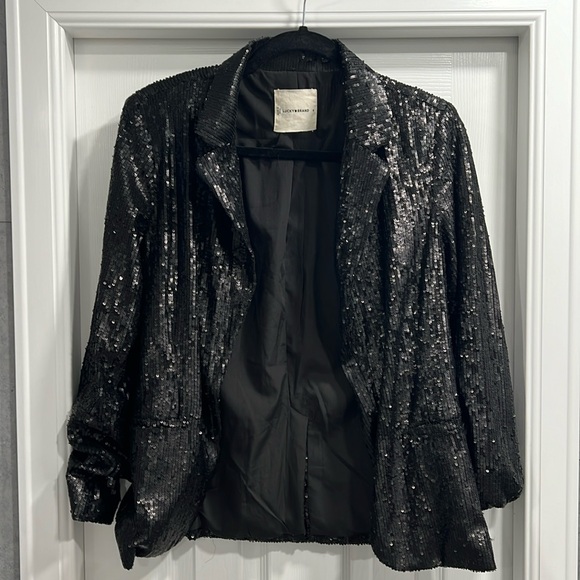 Lucky Brand | Jackets & Coats | Black Sequin Jacket Wore Once For ...
